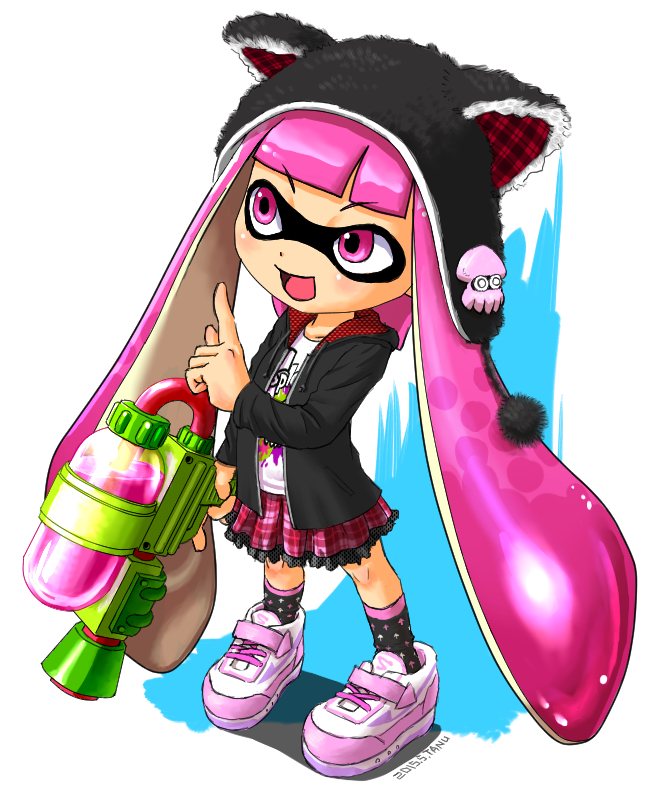 Safebooru - 1girl 2015 :d animal hat artist name blooper blush cat hat ...