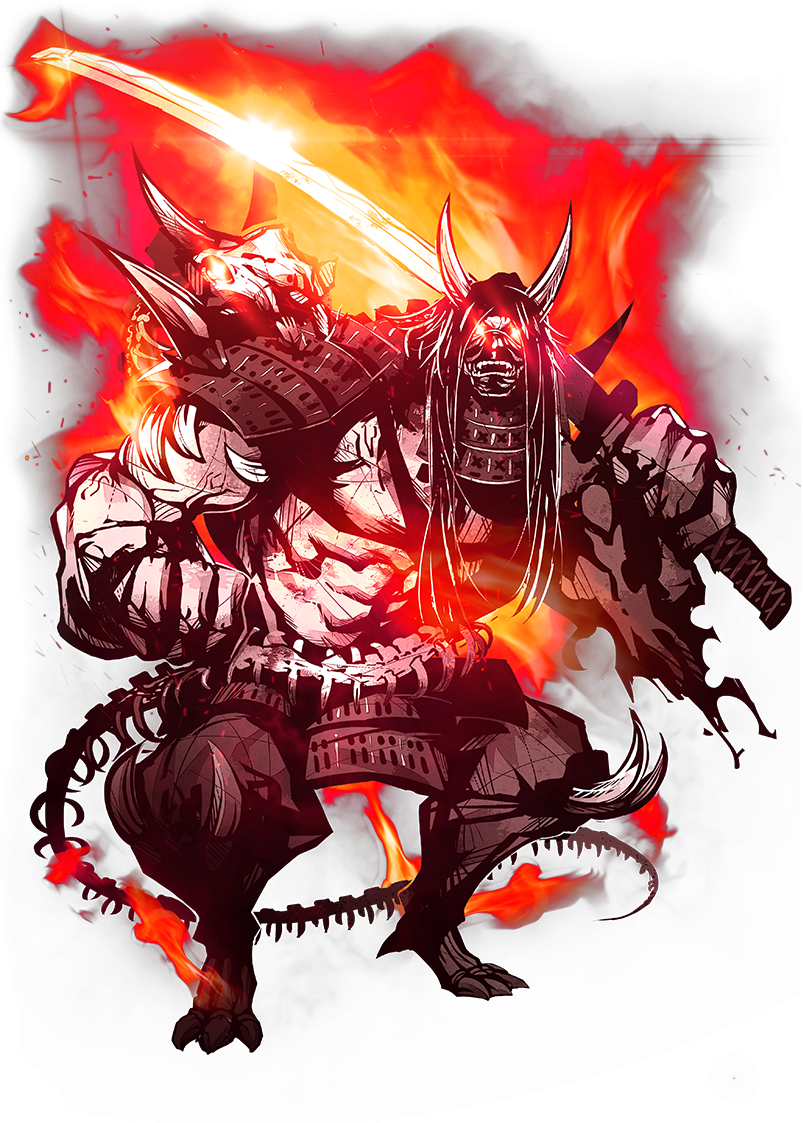 Safebooru - 1boy alpha transparency artist request enemy ootachi fire full body glowing glowing ...