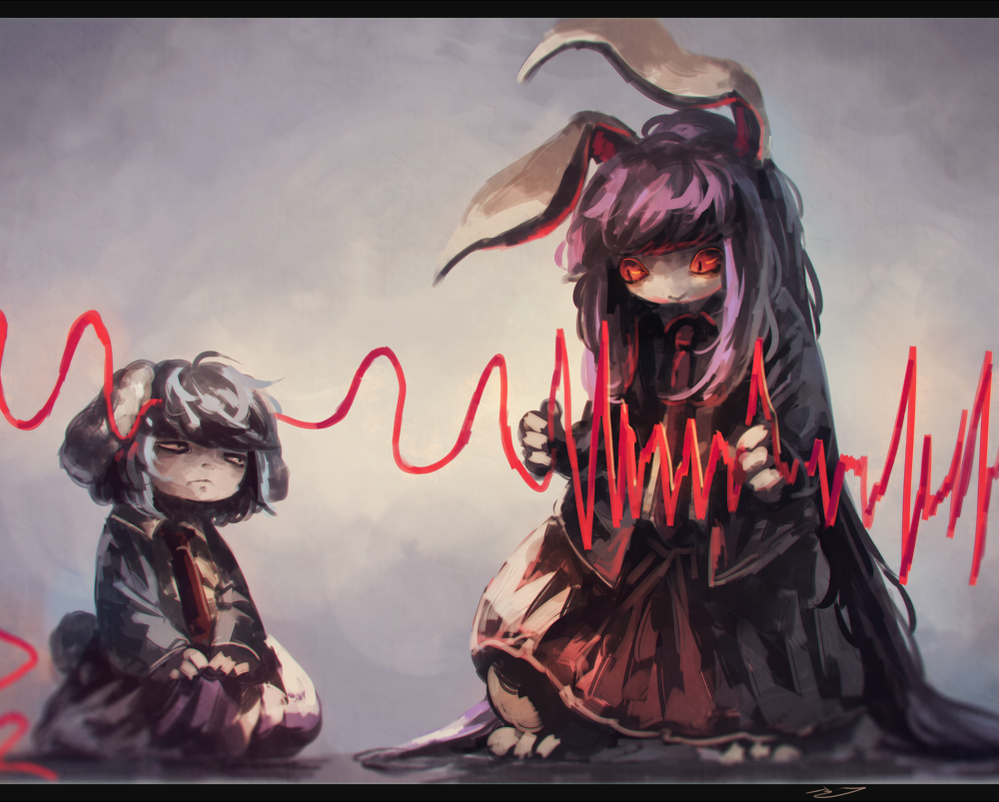 Safebooru - 2girls animal ears inari (flandoll-scarlet-devil) long hair ...