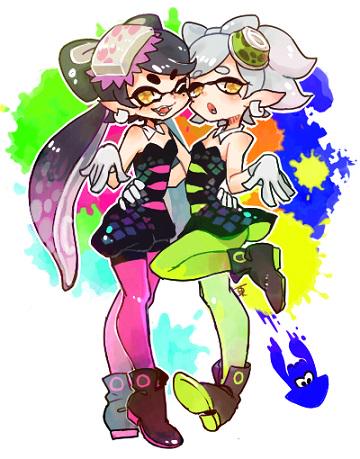 Safebooru - 2girls :d artist request callie (splatoon) cousins detached ...