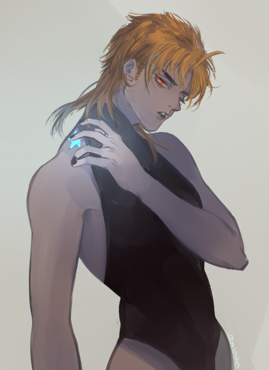 Safebooru - 1boy baiyishaonian huam birthmark black nails blonde hair dio brando joestar ...