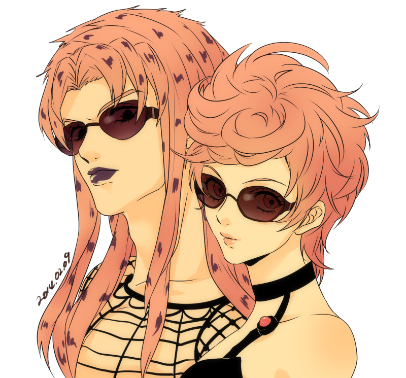 Safebooru - 1boy 1girl black lipstick diavolo father and daughter jojo no kimyou na bouken kamu ...