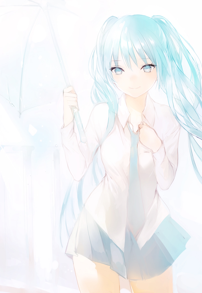 Safebooru - 1girl aqua eyes aqua hair blush hatsune miku long hair lp (hamasa00) necktie skirt ...