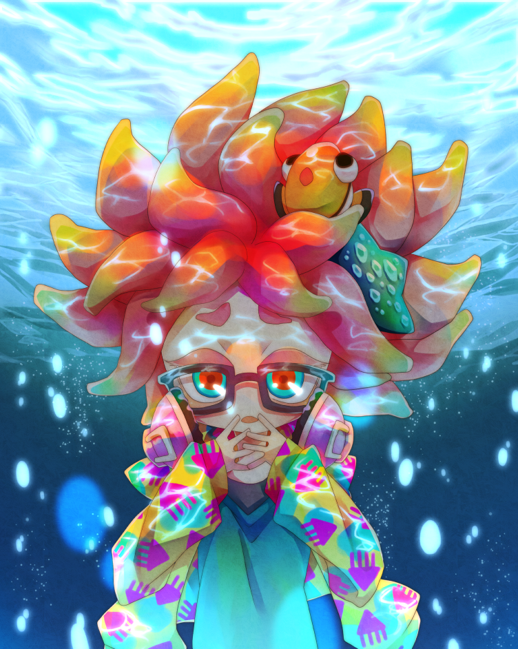 Safebooru - 1girl anemo (splatoon) animal animal print black-framed ...