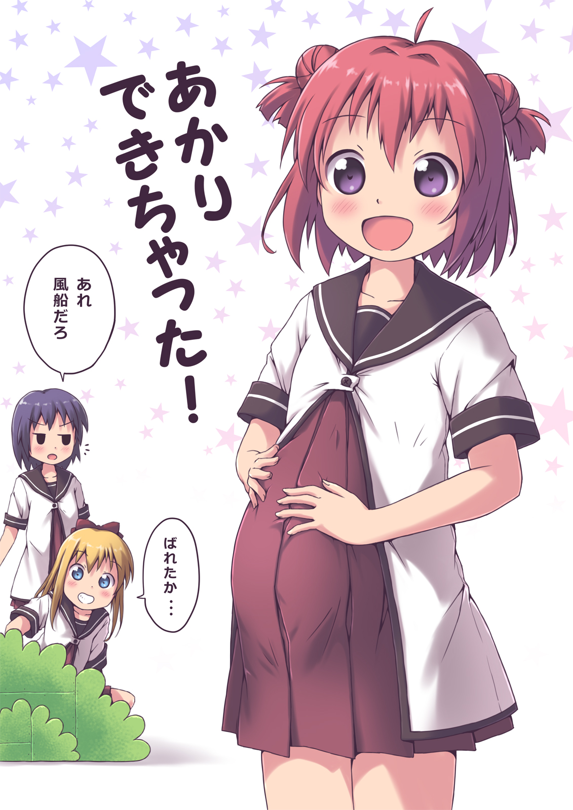 Safebooru - 3girls akaza akari aki (akisora hiyori) blush funami yui highres multiple girls open ...