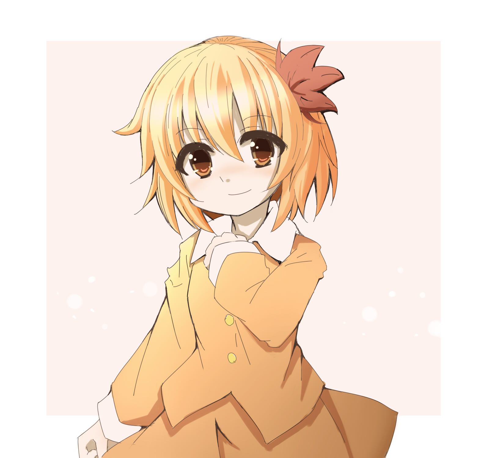 Safebooru 1girl Aki Shizuha Blonde Hair Clenched Hand Cowboy Shot 7361