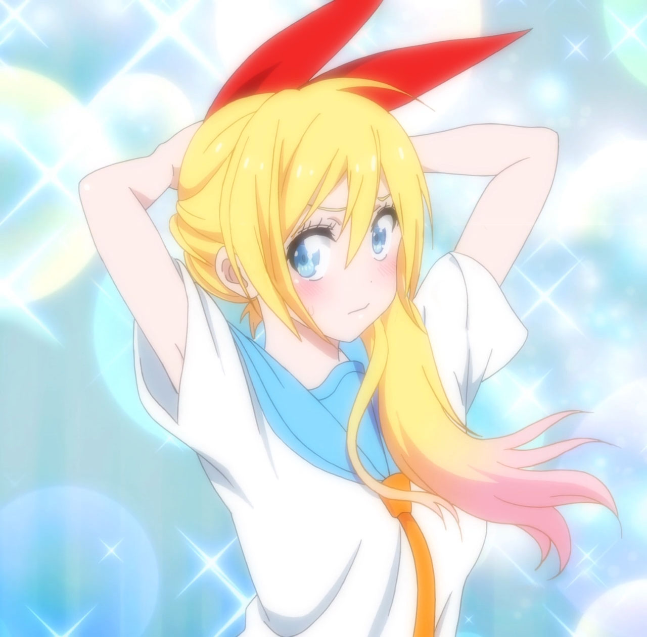 Safebooru - 1girl blonde hair blue eyes hair ribbon highres kirisaki ...