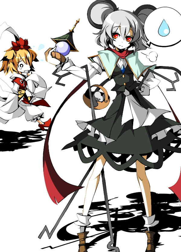 Safebooru - 2girls animal ears bishamonten's pagoda dowsing rod hair ornament mouse mouse ears ...