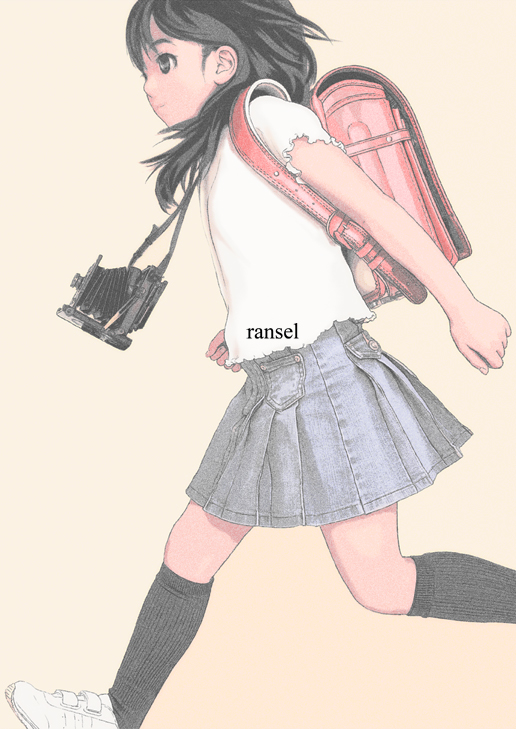 Safebooru - 1girl backpack bag black eyes black hair camera child kawada ryougo kneehighs ...