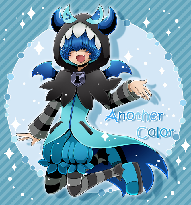 Safebooru - alternative color bangs over eyes blue hair cokata english ...