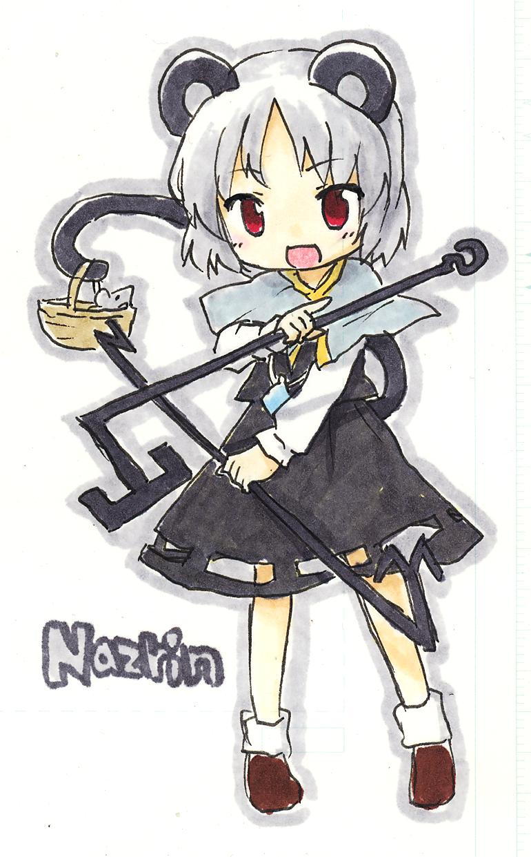 Safebooru - basket grey hair highres mouse ears nazrin red eyes tail ...