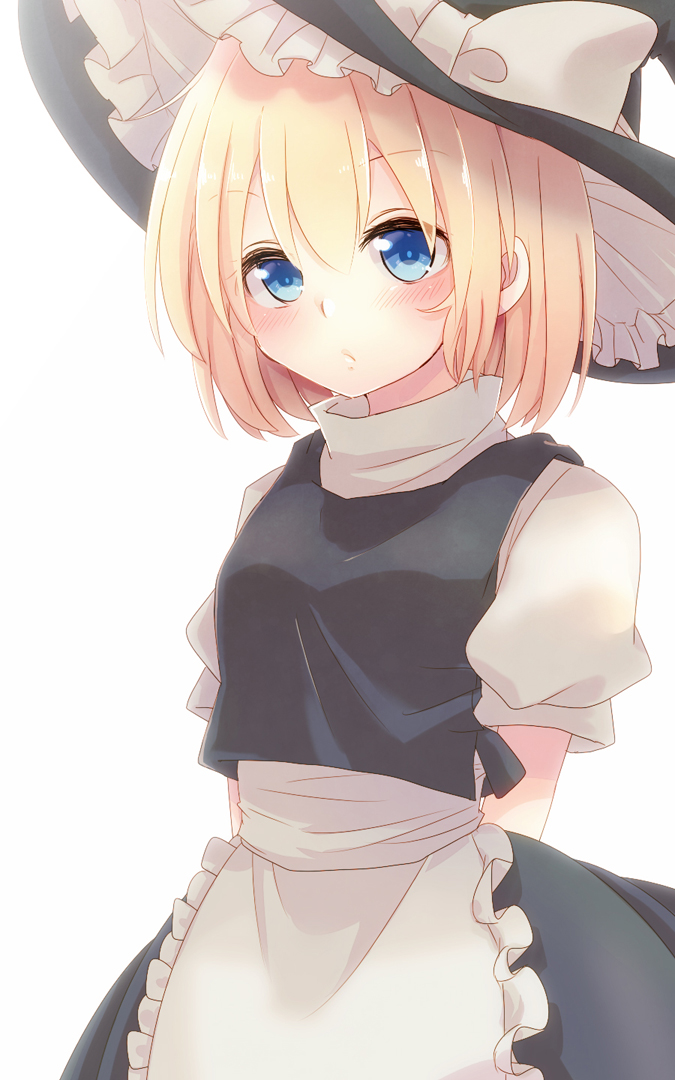 Safebooru - 1girl alice margatroid aoi (annbi) apron blonde hair blue eyes blush bow hat hat bow ...