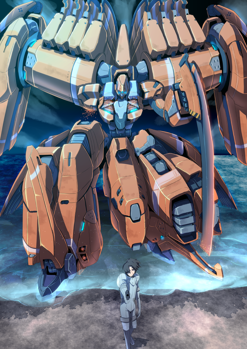 Safebooru - 1boy aldnoah.zero black hair blood brown eyes damaged gun ...