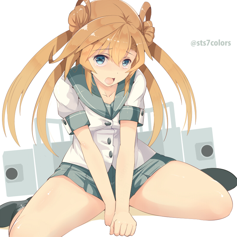 Safebooru - 1girl abukuma (kantai collection) blonde hair blue eyes double bun kantai collection ...