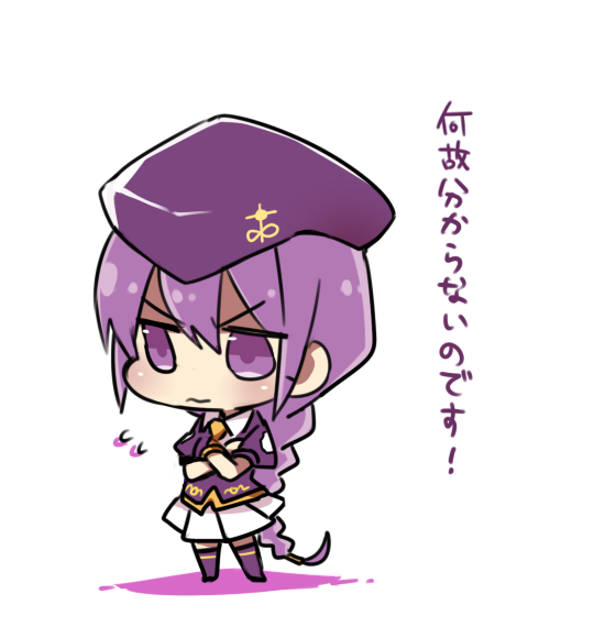 Safebooru - 1girl 3: beret chibi crossed arms flying sweatdrops hat ...