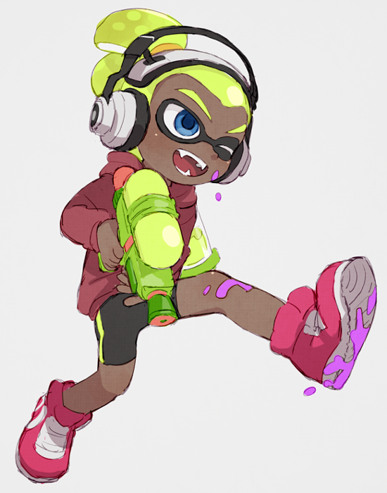 Safebooru - 1boy bike shorts blonde hair blue eyes domino mask fang ...