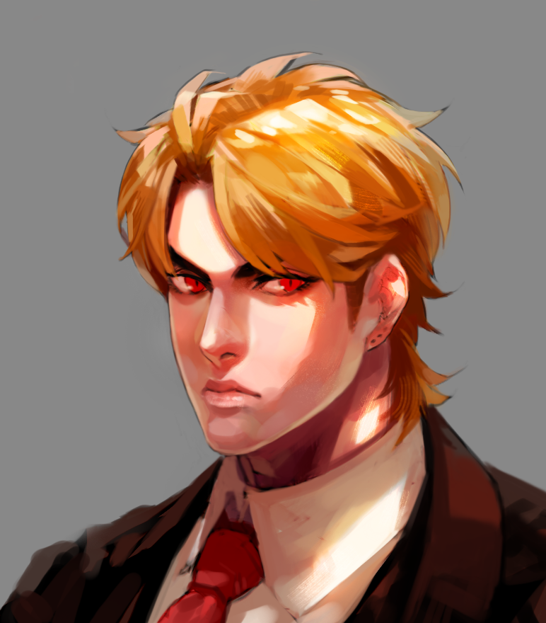 Safebooru - 1boy birthmark blonde hair dio brando face grey background ...