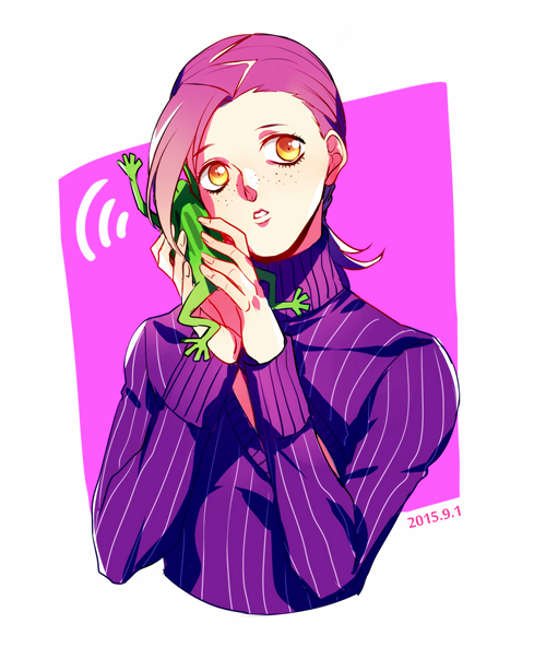 Safebooru - 1boy frog jojo no kimyou na bouken purple hair rena ...