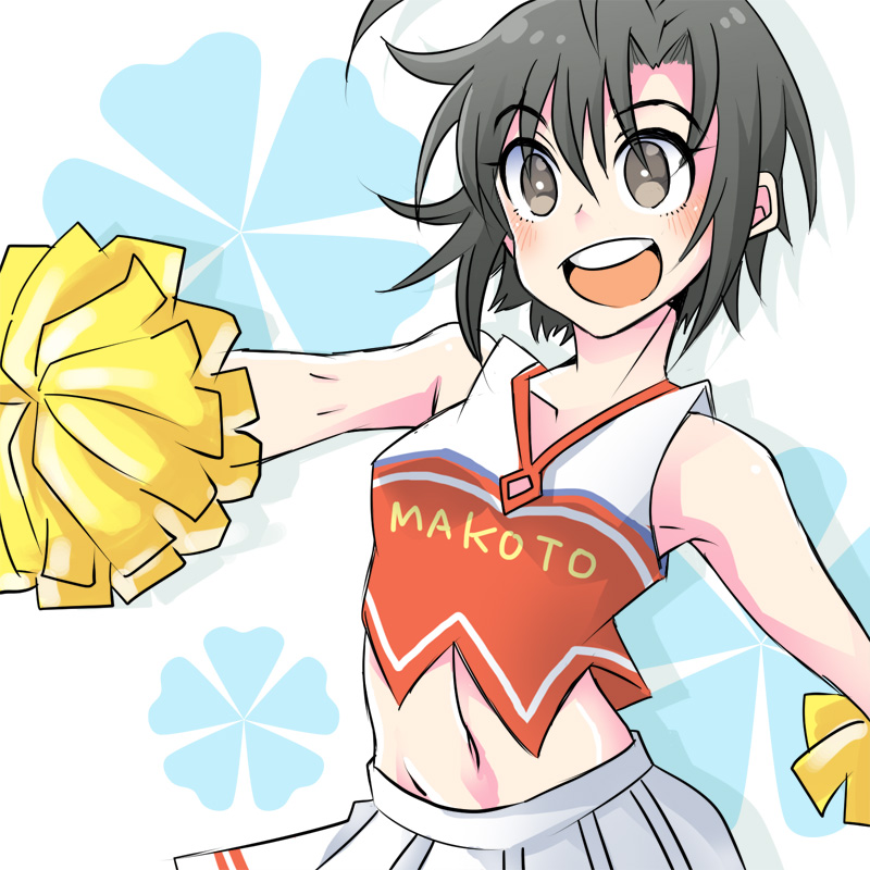 Safebooru - 1girl antenna hair black hair cheerleader idolmaster ...