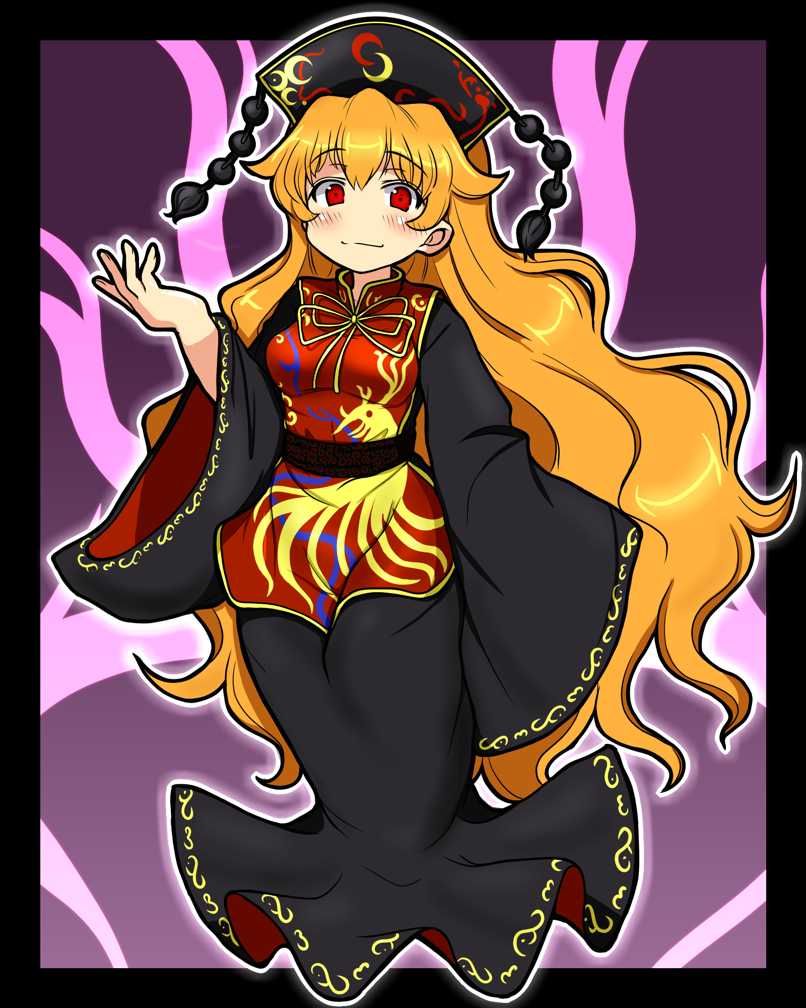 Safebooru - 1girl black border blush border breasts eruru (erl) highres ...