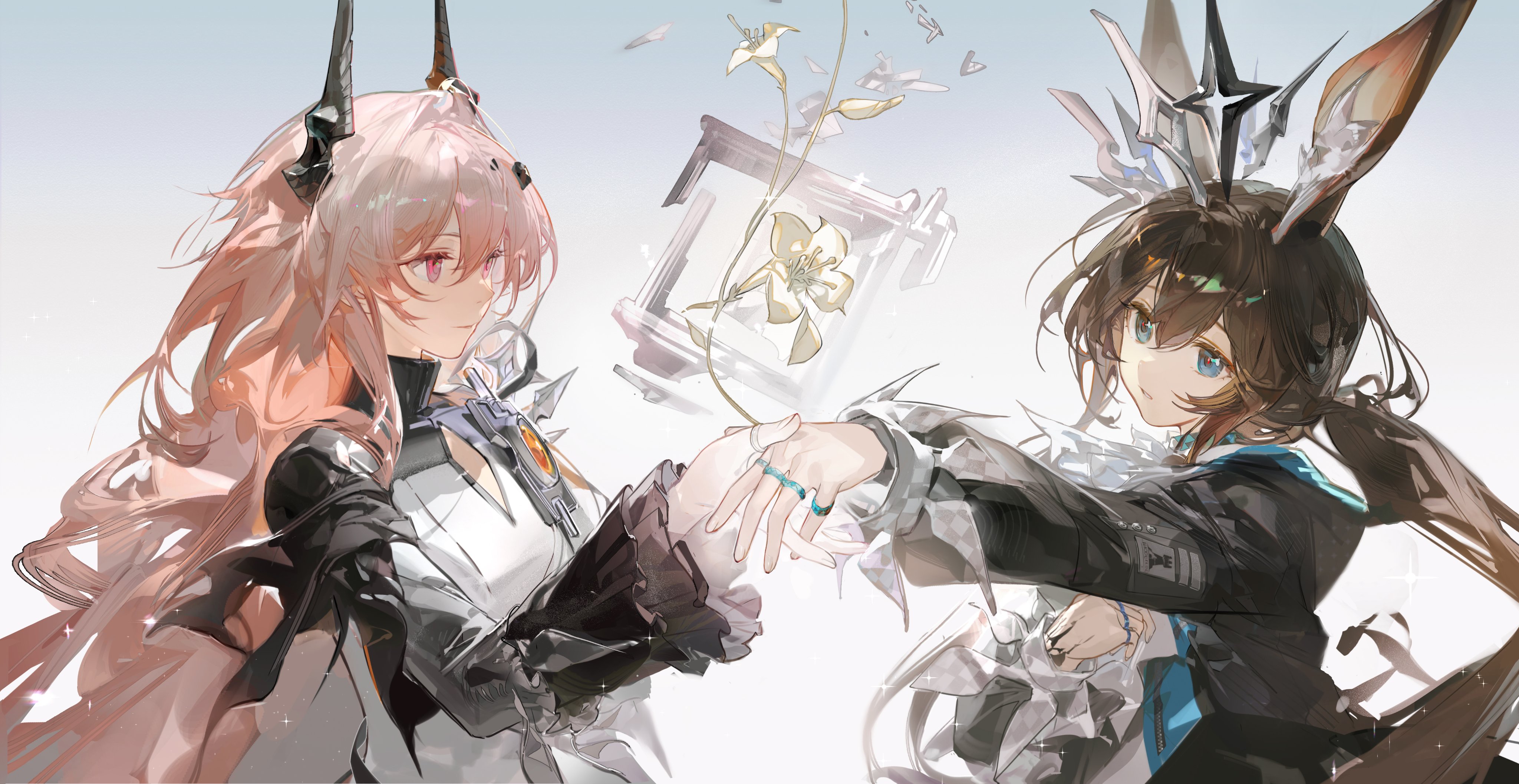 Safebooru - 2girls absurdres amiya (arknights) animal ears arknights ...