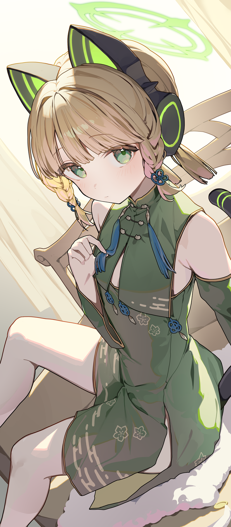 Safebooru - 1girl alternate costume alternate hairstyle animal ear headphones animal ears bare ...