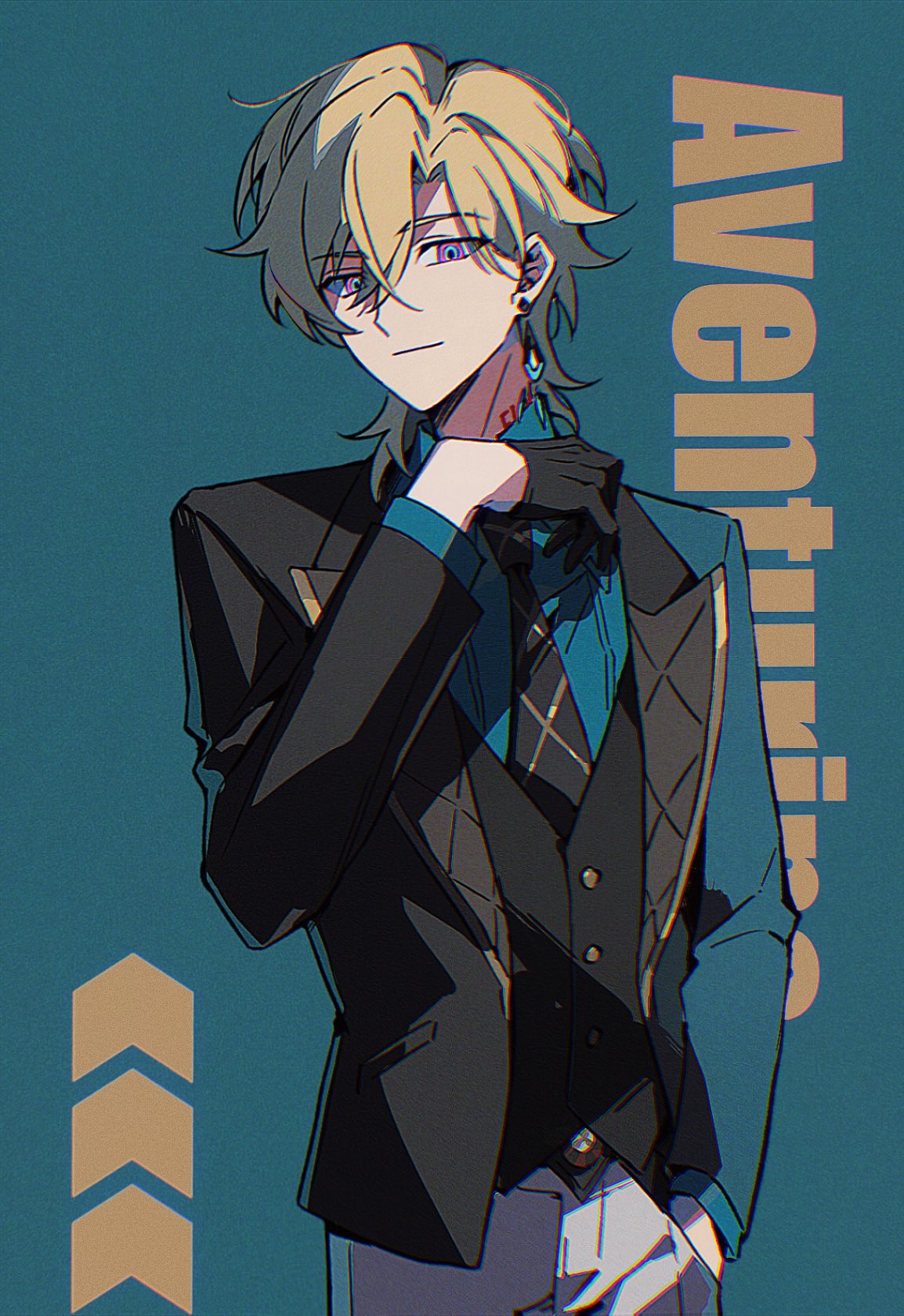 Safebooru - 1boy aqua background aqua shirt aventurine (final victor ...