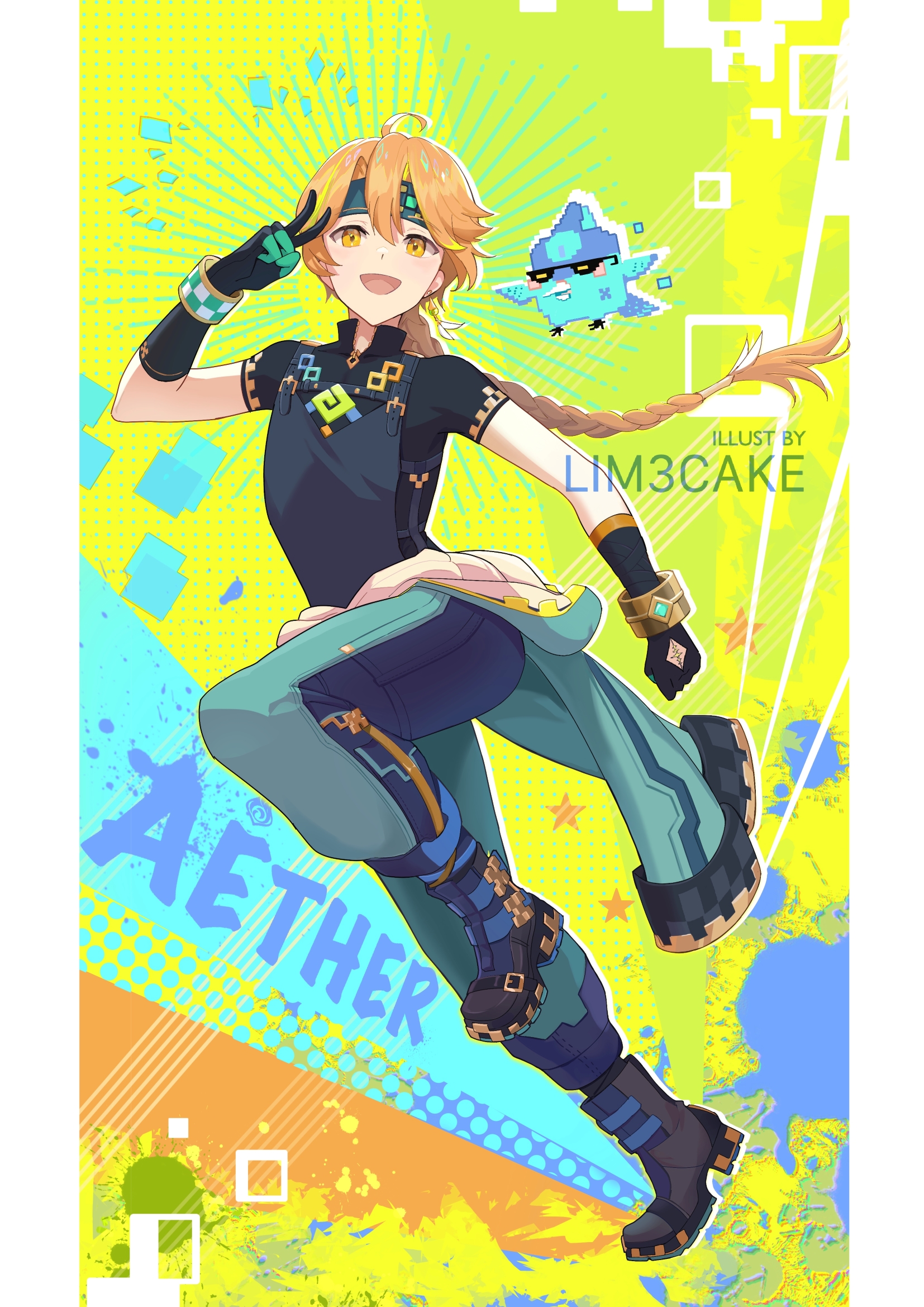 Safebooru - 1boy aether (genshin impact) ajaw (genshin impact) black ...