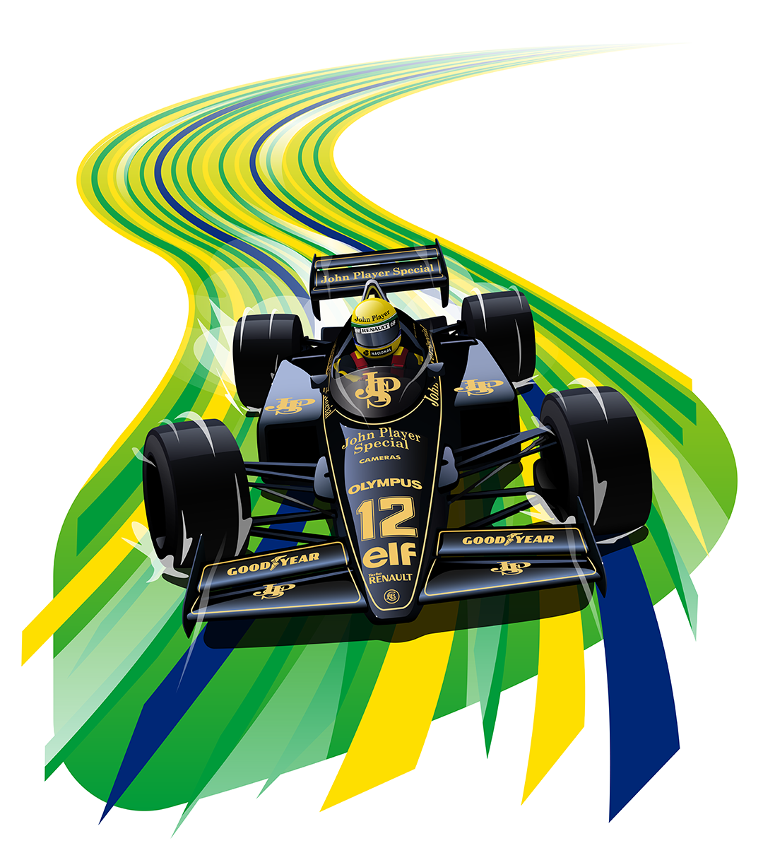 Safebooru - 1boy abel toth ayrton senna black car car driving english ...