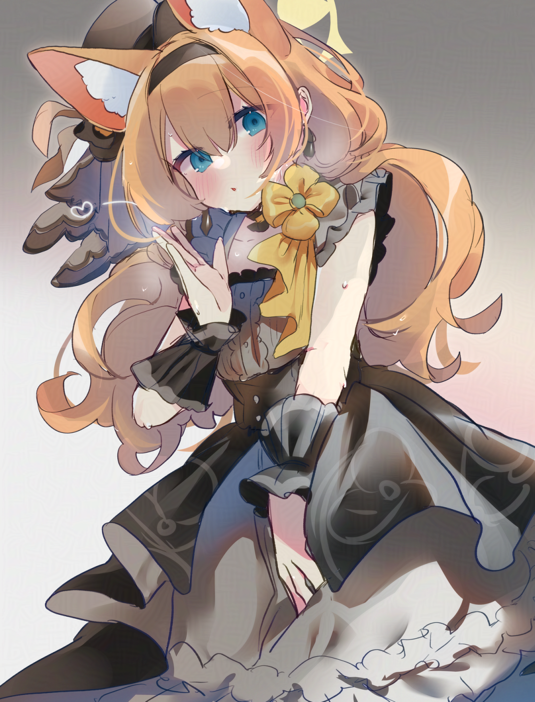 Safebooru - 1girl animal ear fluff animal ears black choker black dress black hairband black hat ...