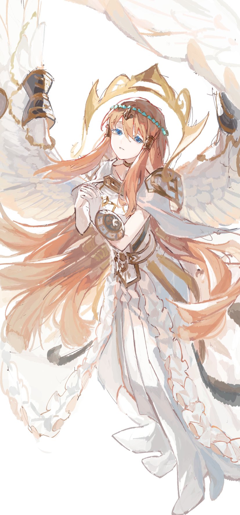 Safebooru - 1girl angel angel wings blue eyes dress duel monster ...