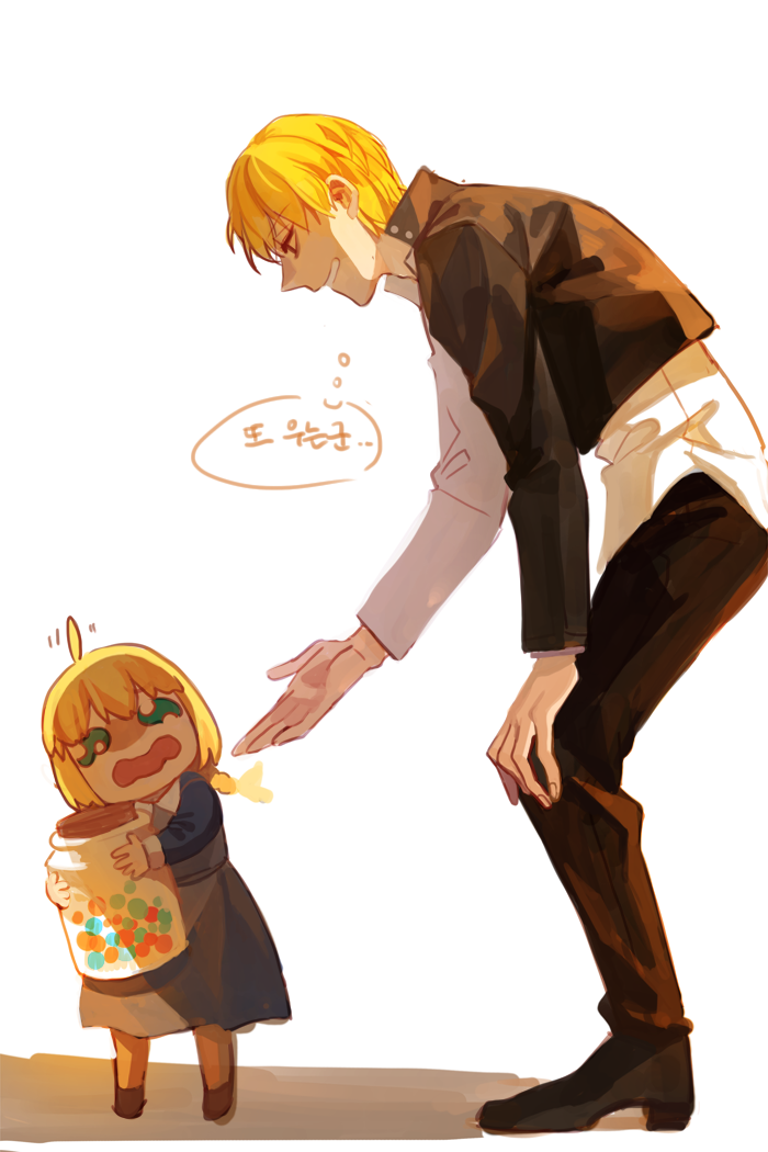 Safebooru - 1boy 1girl ahoge artoria pendragon (all) child coat crying ...