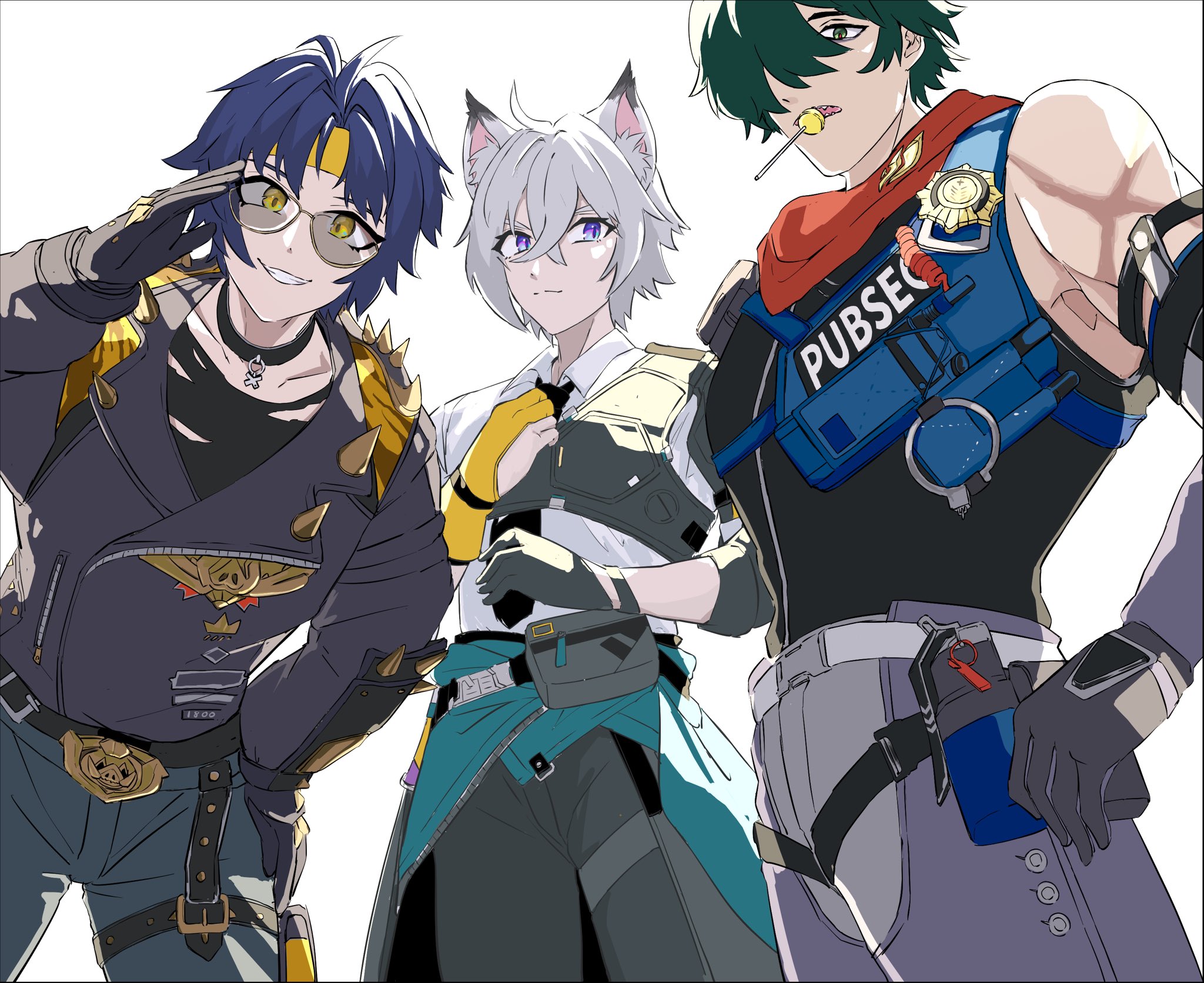 Safebooru - 3boys animal ear fluff animal ears asaba harumasa black ...