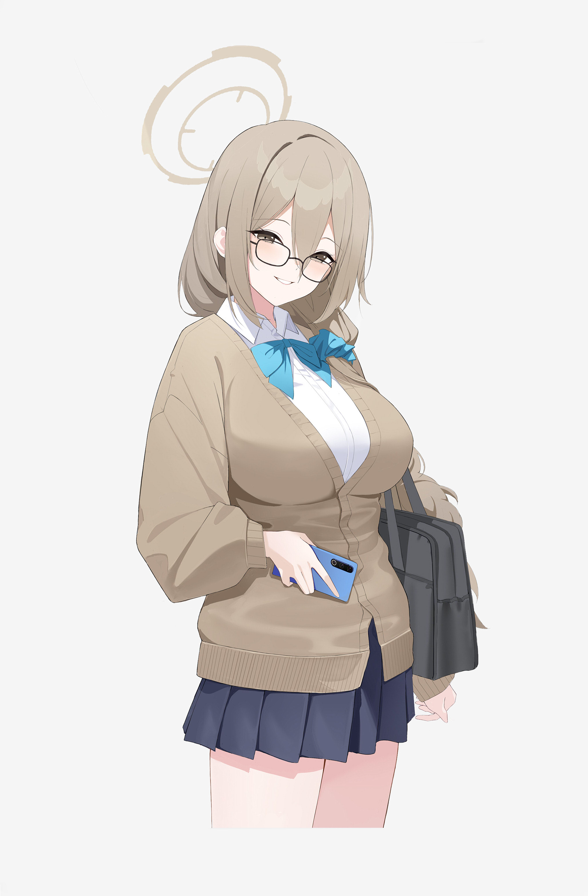 Safebooru - 1girl absurdres akane (blue archive) akane (school uniform) (blue archive) arm at ...