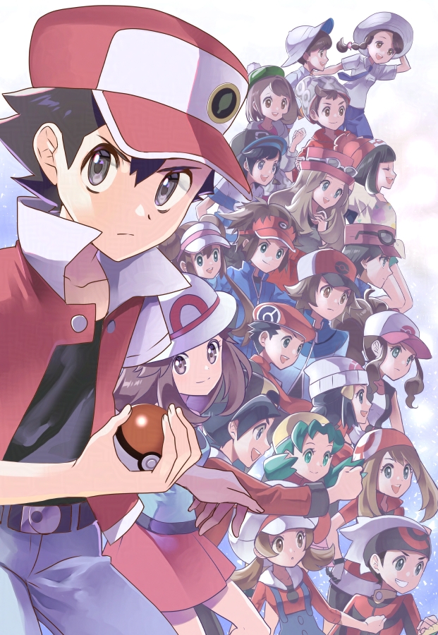 Safebooru - 6+boys 6+girls belt belt buckle black hair black shirt brendan (pokemon) buckle ...