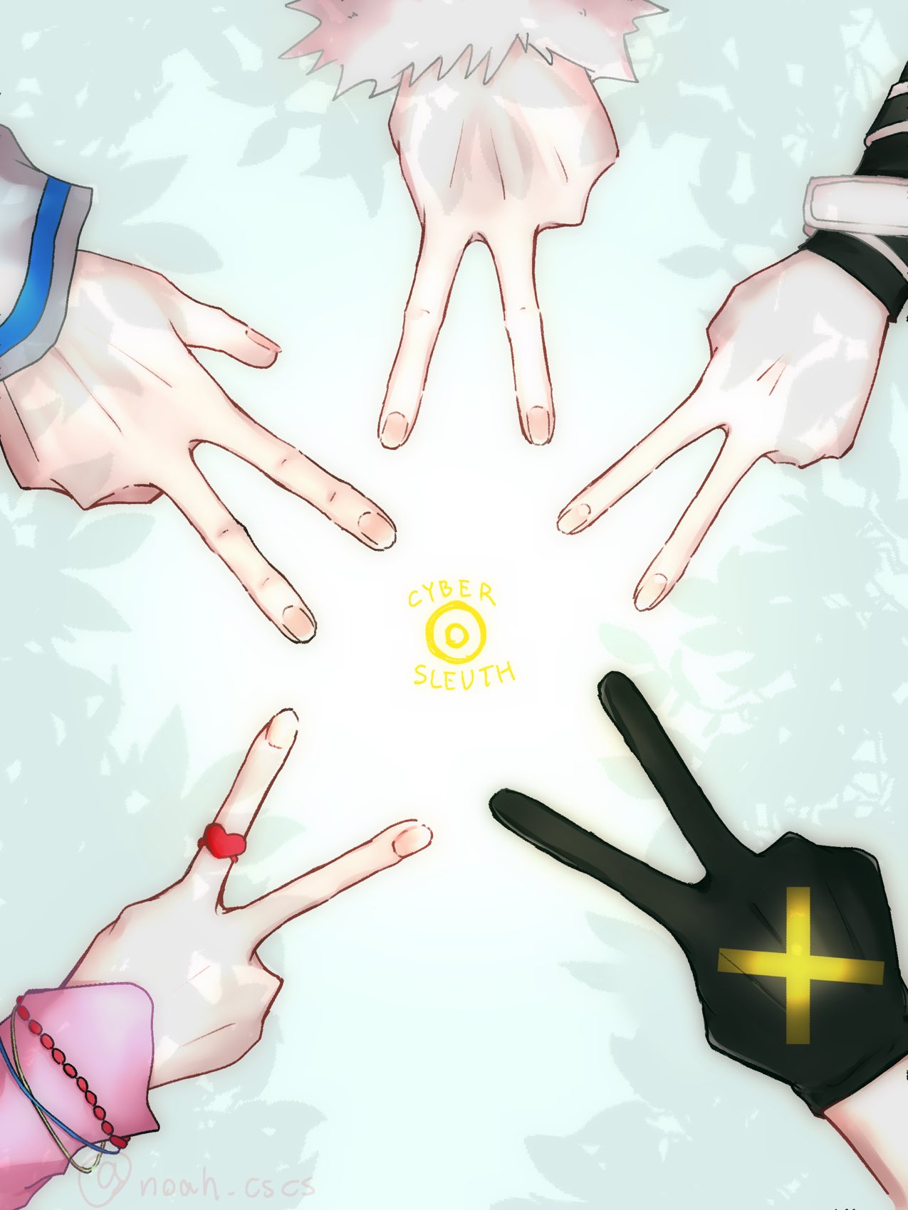 Safebooru - 1other 2boys 2girls aiba ami aiba takumi anniversary black ...