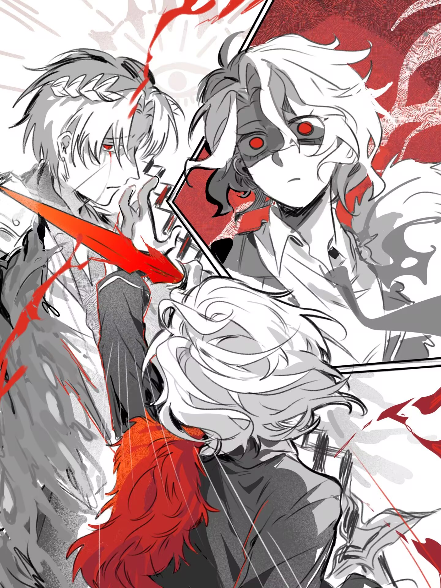 Safebooru - 1boy 1girl don quixote (project moon) fighting greyscale ...