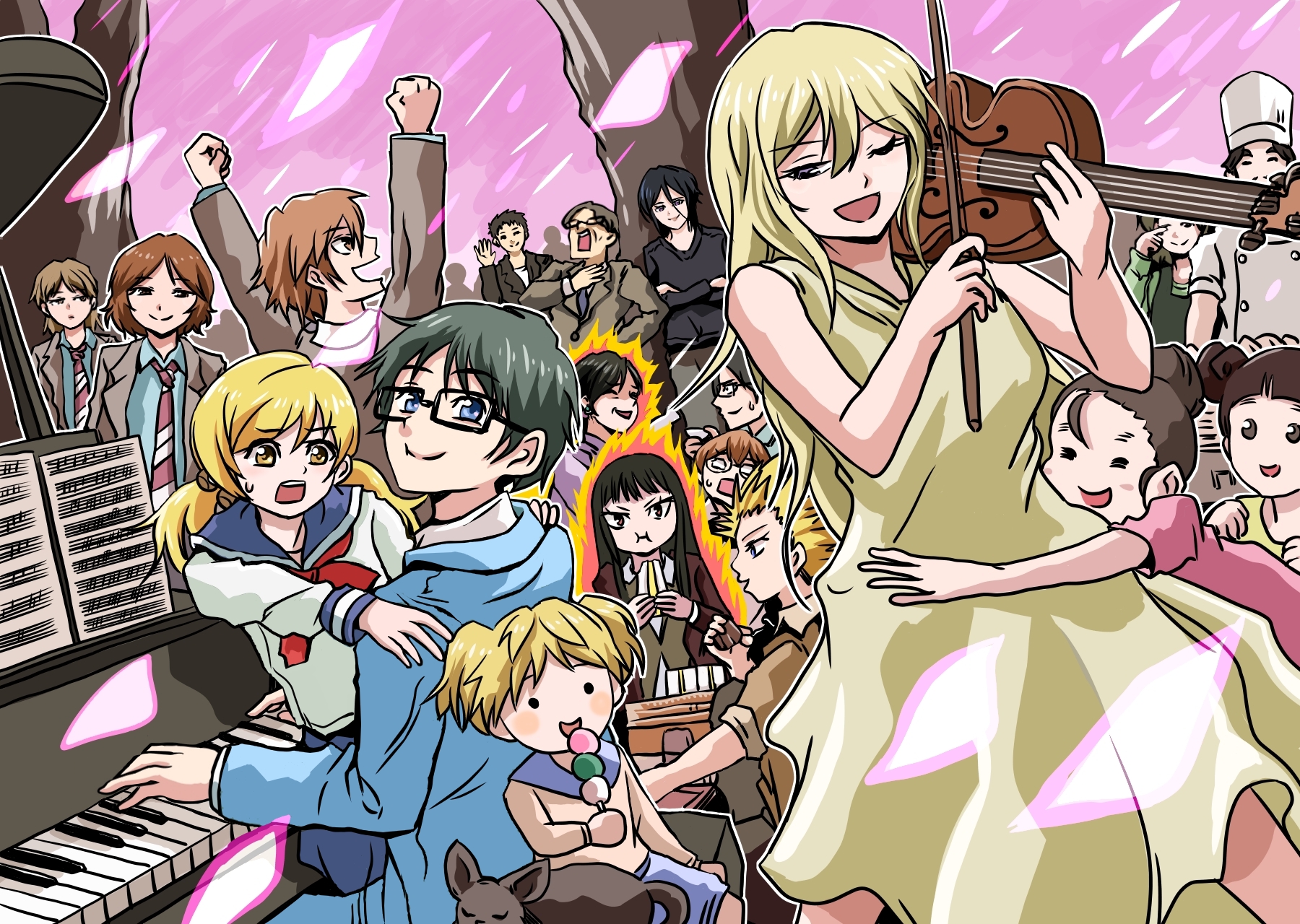 Safebooru - 6+boys 6+girls aiza nagi aiza takeshi arima kousei black ...