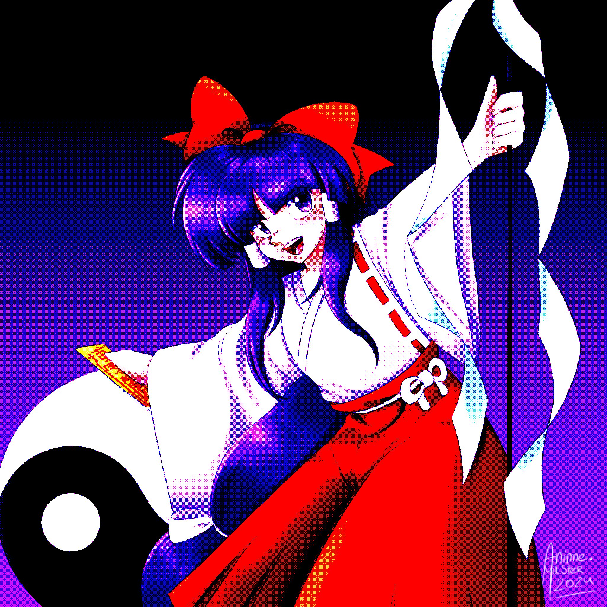Safebooru - 1990s (style) 1girl animemaster bow detached sleeves eyes ...