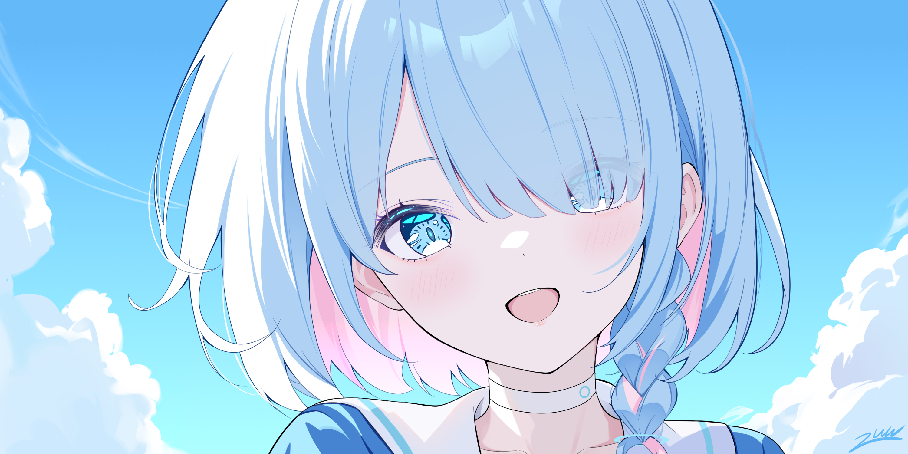 Safebooru - 1girl arona (blue archive) blue archive blue eyes blue hair braid hair ribbon ...