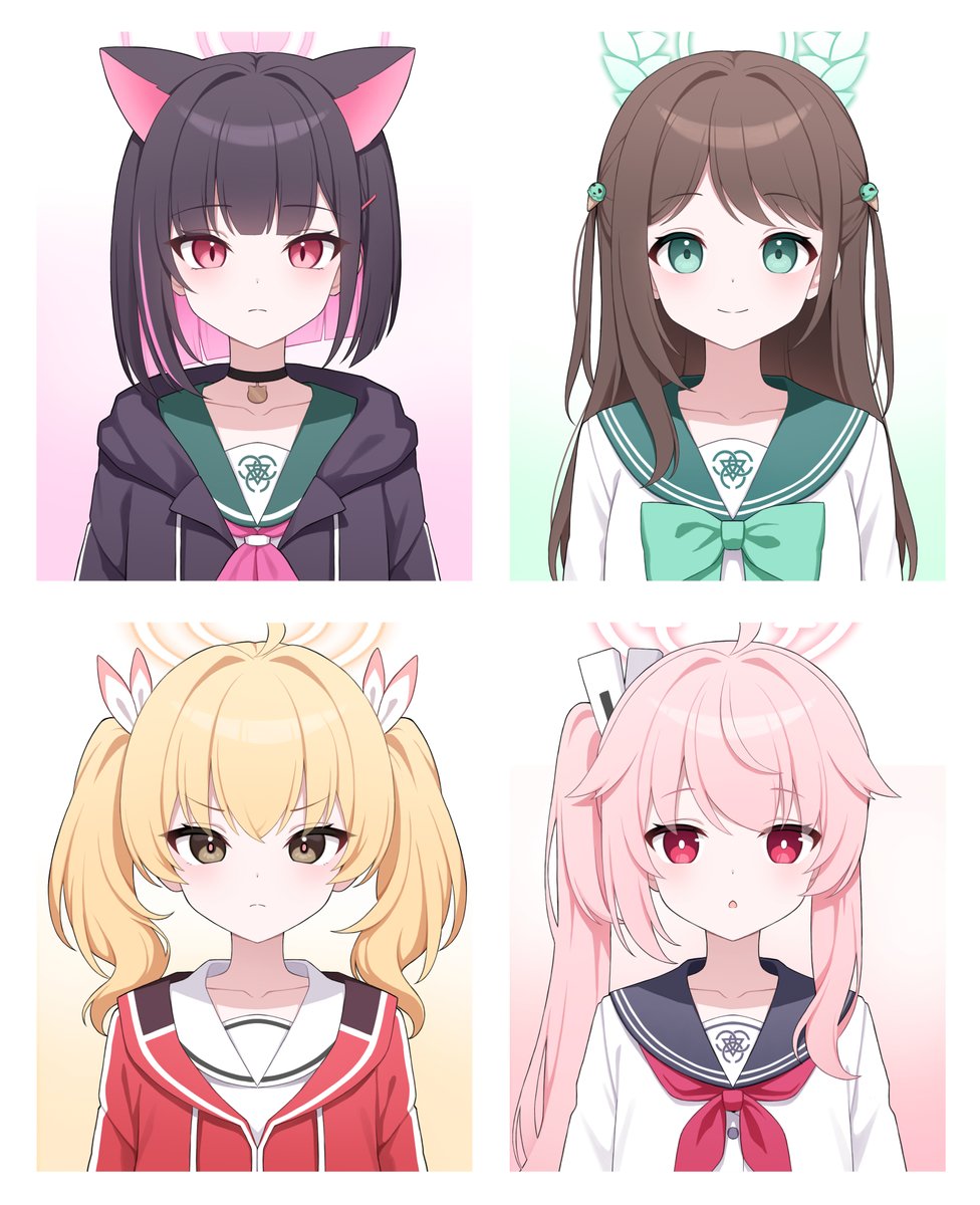 Safebooru - 4girls after-school sweets club (blue archive) airi (blue archive) animal ears black ...