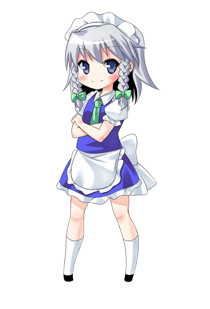 Safebooru - blush braid chibi crossed arms izayoi sakuya maid ...