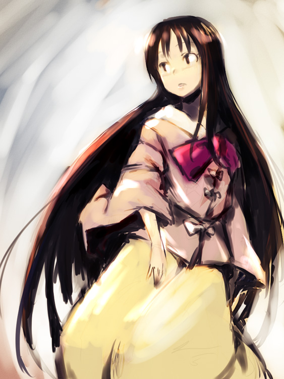 Safebooru - black eyes black hair houraisan kaguya japanese clothes lefthand long hair looking ...
