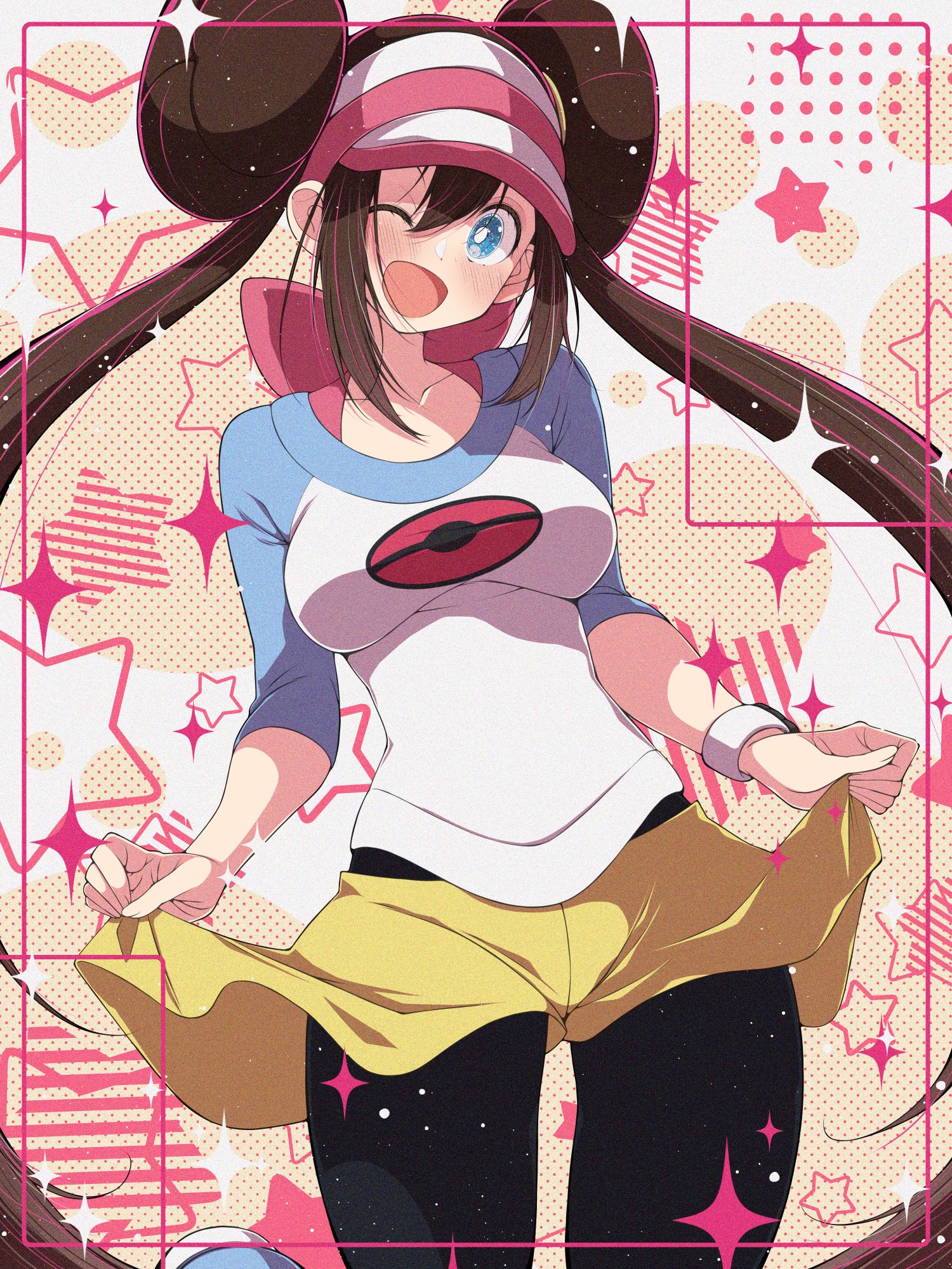 Safebooru - 1girl black pantyhose blue eyes blush breasts brown hair donut hair bun double bun ...