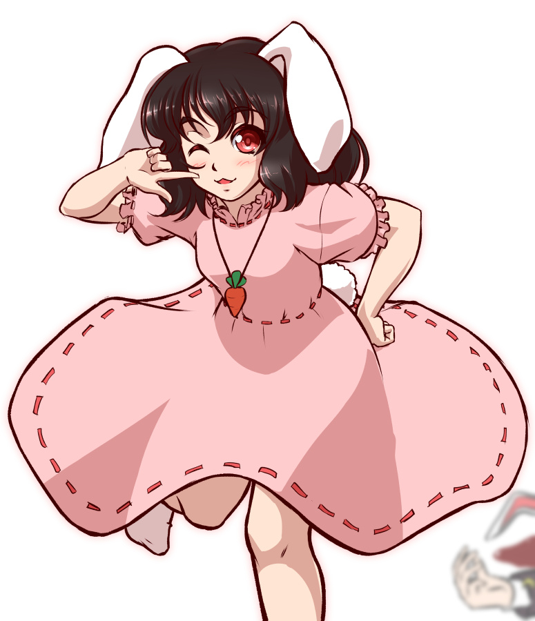 Safebooru - 2girls animal ears black hair blood blush commentary dress ...