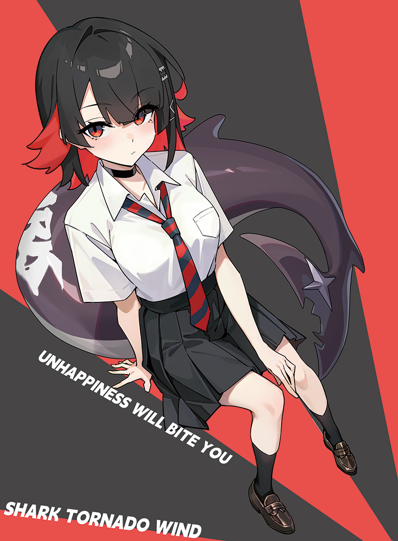Safebooru - 1girl azusa hina black background black hair black skirt ...
