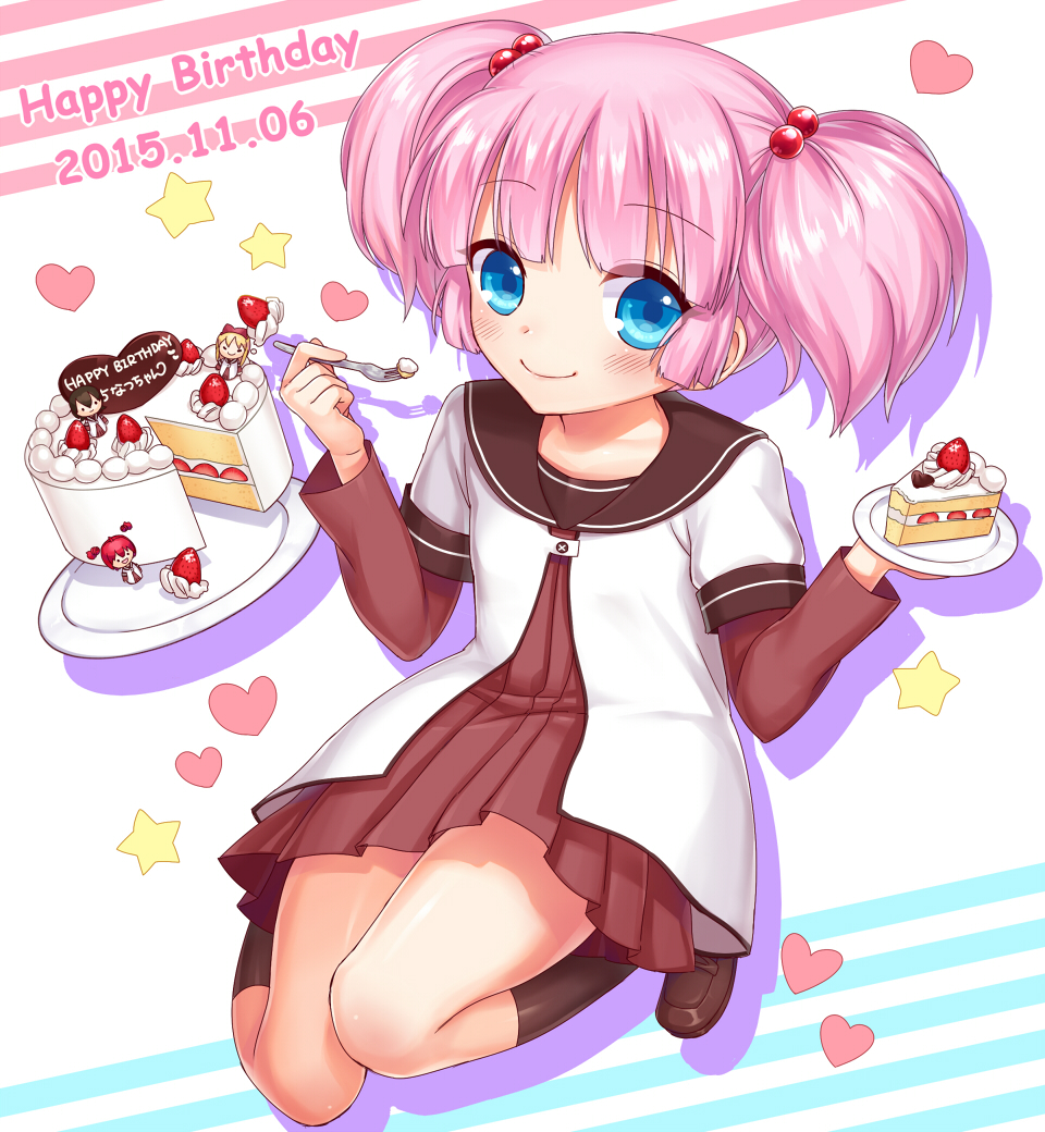 Safebooru - 1girl akaza akari birthday cake blue eyes blush cake comic ...