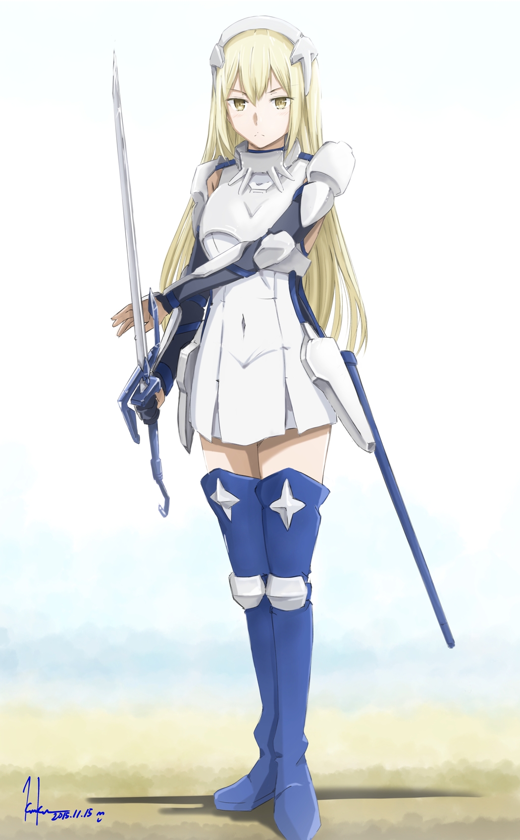 Safebooru - 1girl aiz wallenstein armor blonde hair dungeon ni deai wo ...