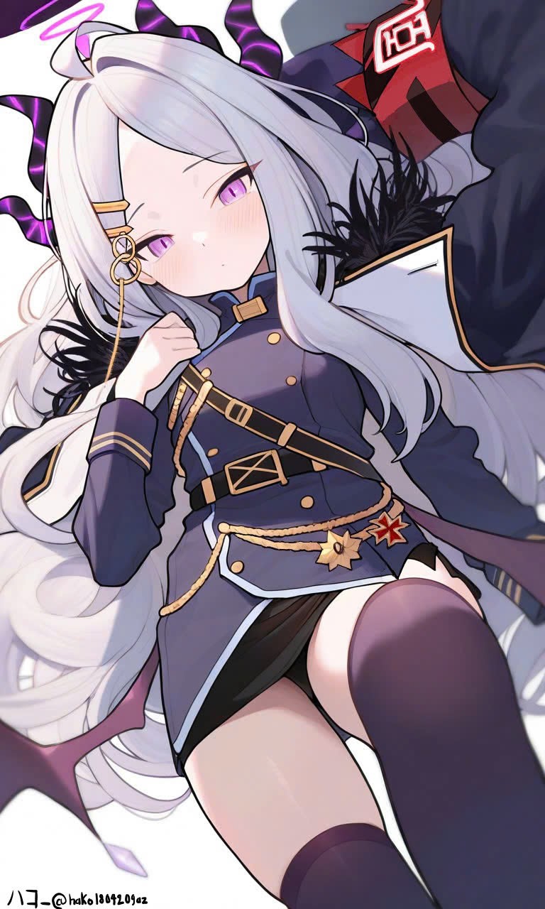 Safebooru - 1girl ahoge armband belt belt buckle black belt black coat black skirt black ...