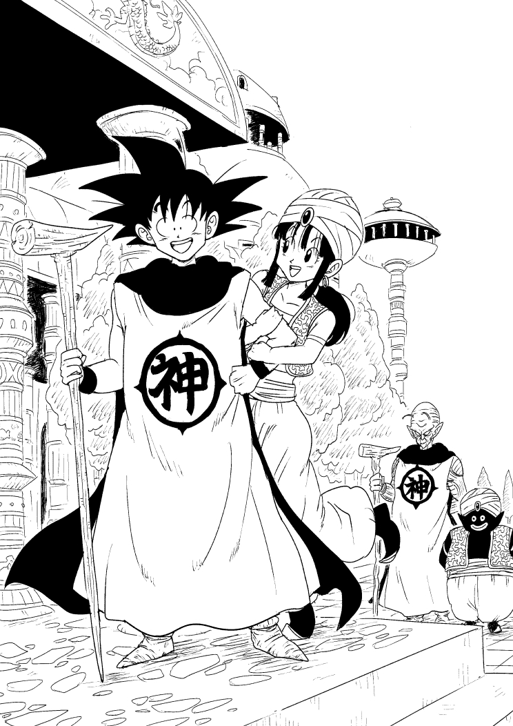 Safebooru - 1girl 3boys :d antennae arm hug blunt bangs cape chi-chi ...